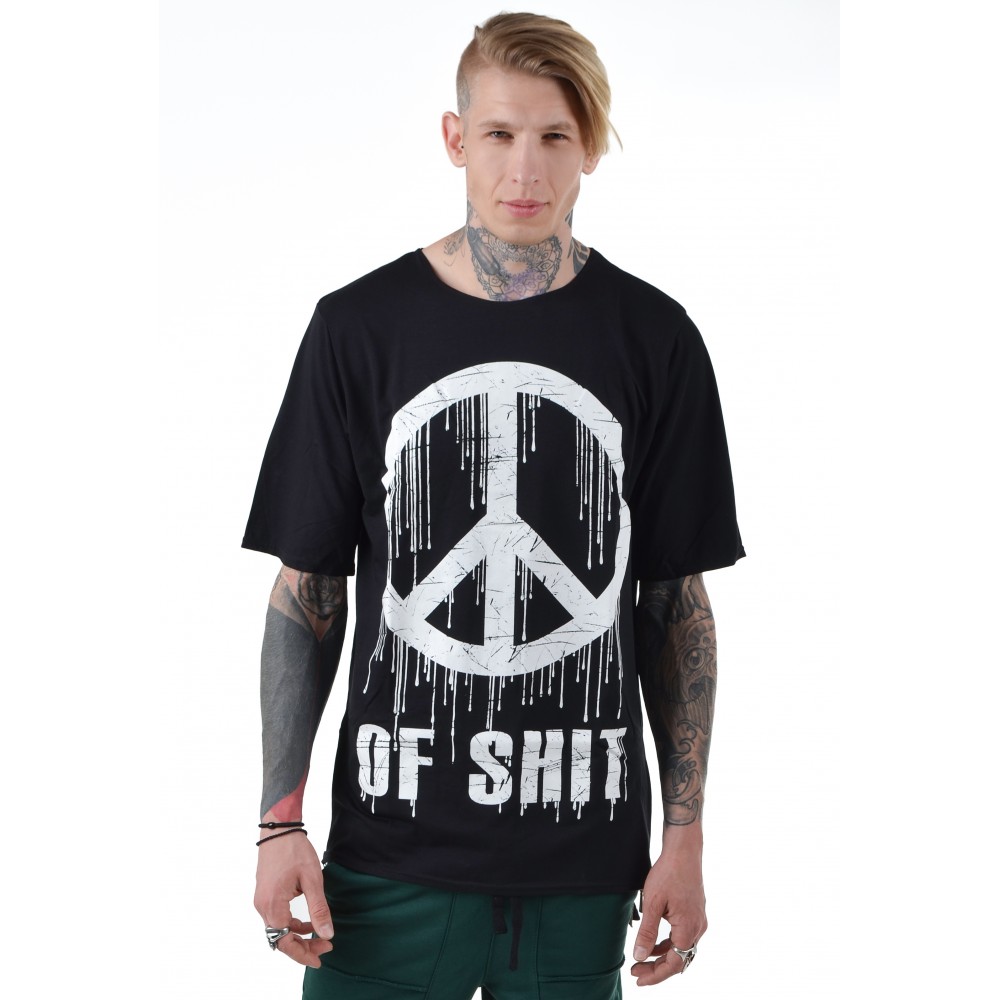 Подовжена футболка Peace of Shit Black купити в Україні - інтернет ...